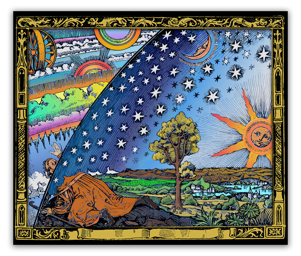 The Flammarion Engraving 1888 VINTAGE Flat Earth Wall Art, Giclée ...