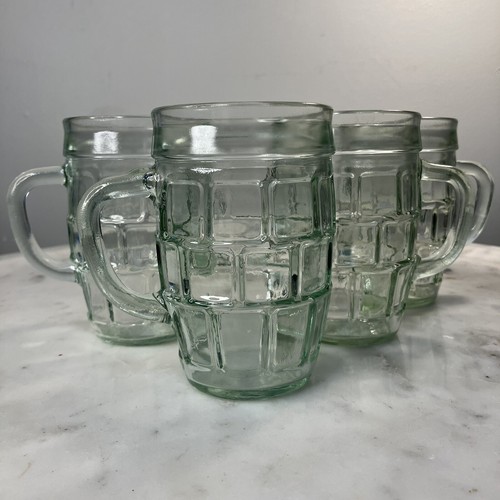 VTG Hengstenberg German Mustard Drinking Glasses Barrel Mugs Steins 8oz ...