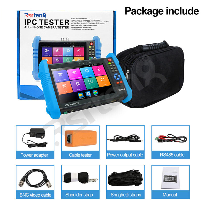 Rsrteng IPC-9800ADHS Plus 4K CCTV Tester AHD CVI TVI SDI CVBS Camera ...