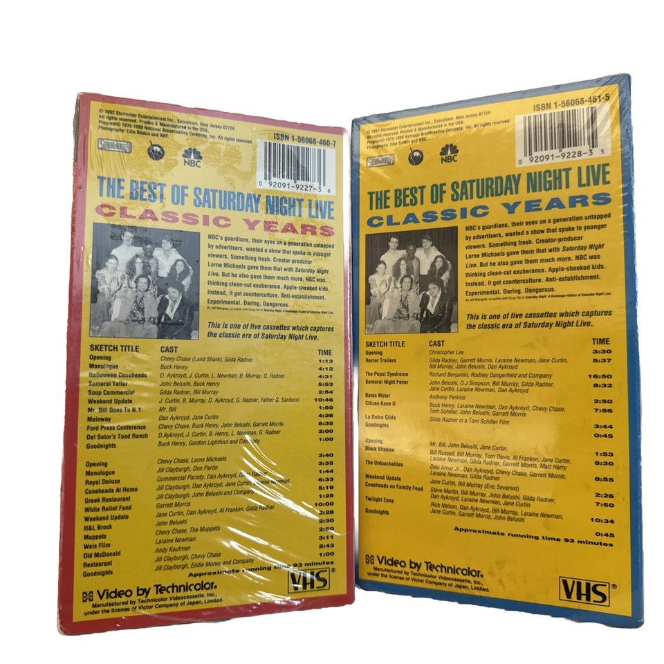 Best of Saturday Night Live VHS SNL Classics Years 1975-80 Vol 4 & 5 ...