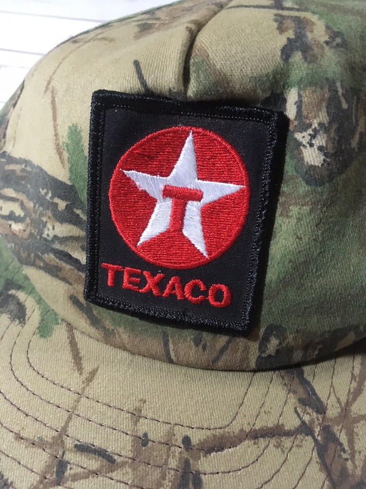 Vintage Texaco Patch Snapback Trucker Hat Texaco Logo Patch Camouflage ...