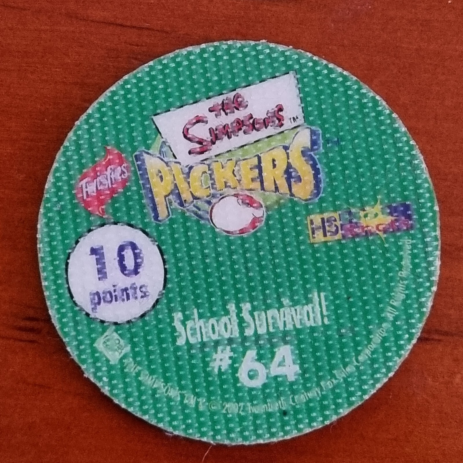 The Simpsons Tazo Pogs Pickers 2002 Twisties #64 School Survival! Otto ...