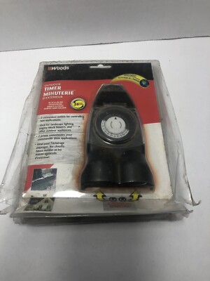 Woods Outdoor Digital Timer Dual Outlet 15A 1875W New Sealed 59733 | eBay