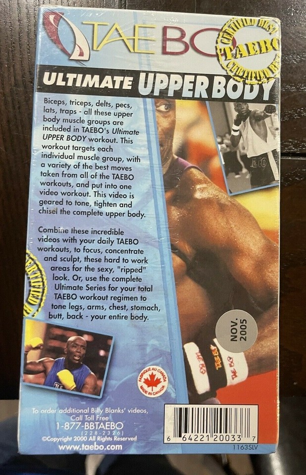 Certified Taebo Ultimate Upper Body (VHS Tape, 2005) Billy Blanks ...