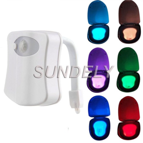 8-Colors Magic Sensor Motion Activated LED Night Light Toilet Seat ...
