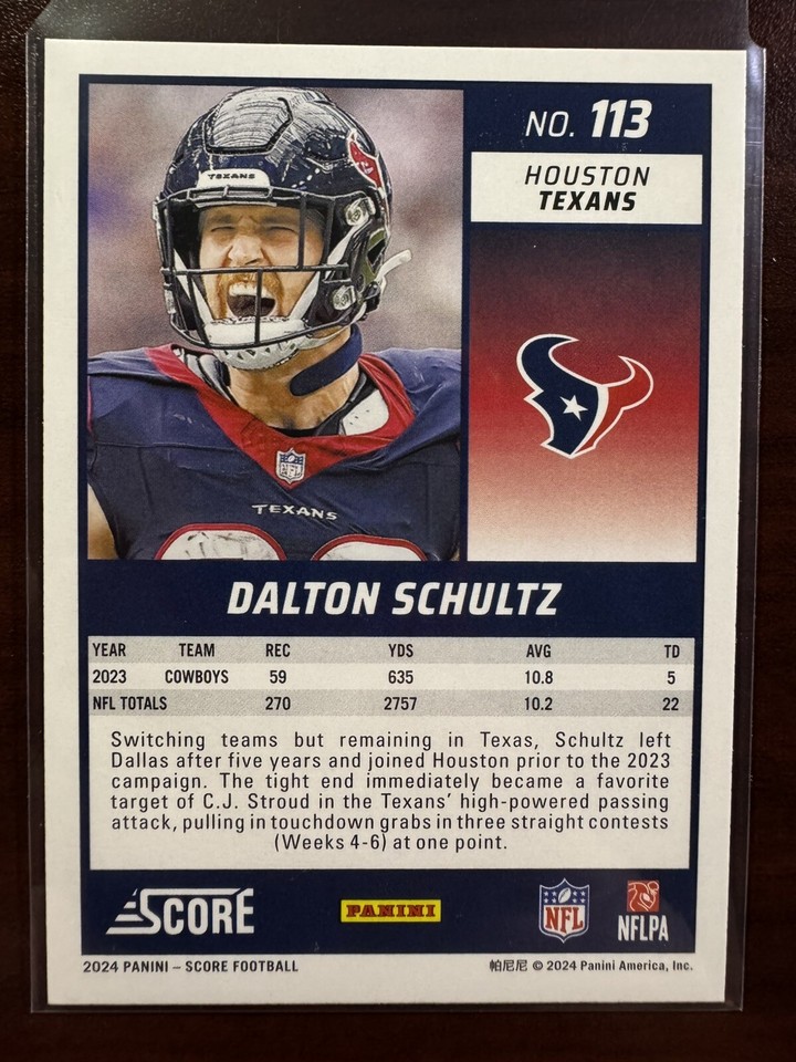 2024 Score - #113 Dalton Schultz Houston Texans | eBay