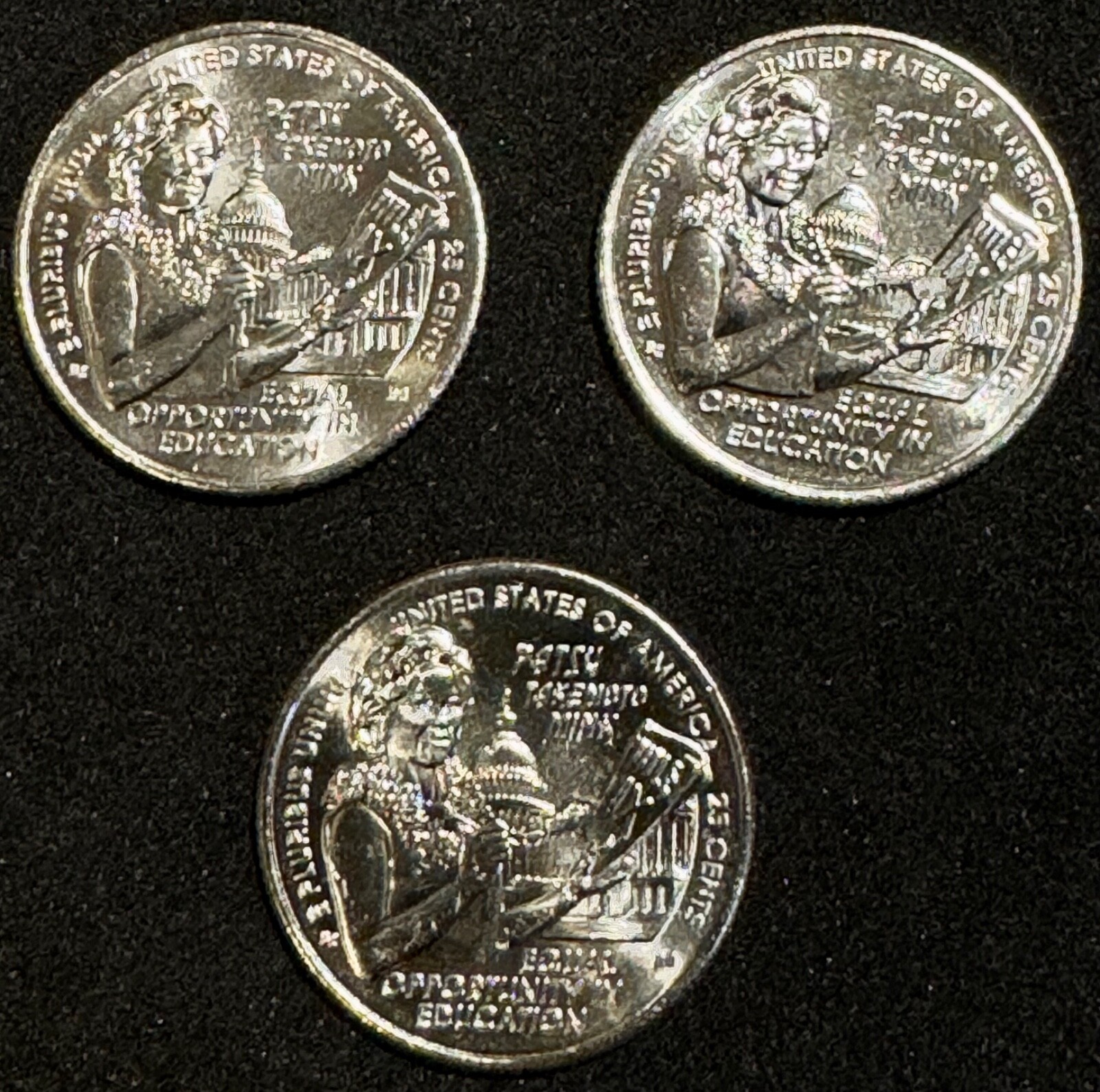 ⚡️Lot of Three 2024-D Patsy Takemoto Mink quarters 3-coin set American ...