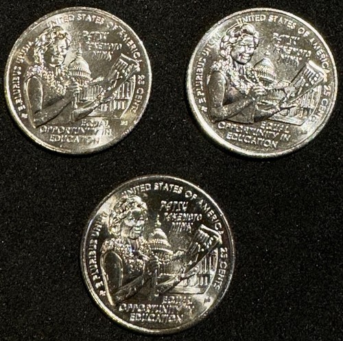 ⚡️Lot of Three 2024-D Patsy Takemoto Mink quarters 3-coin set American ...