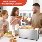 4 Slice Toaster with LED Timer Display, Stainless Steel Bread Toasters ...