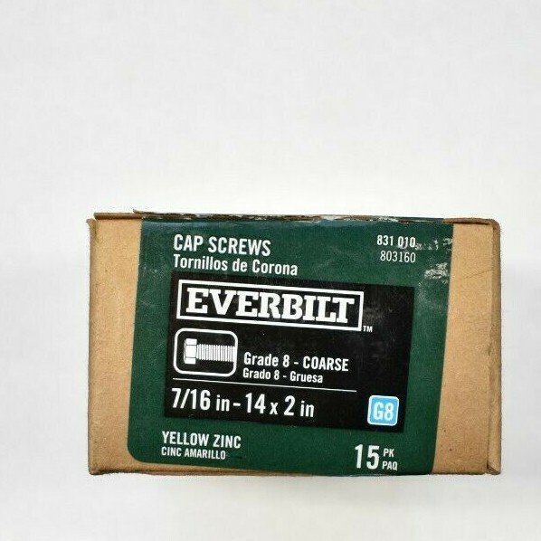 7/16"-14 x 2" Grade 8 Bolts Partial Thread Yellow Zinc Qty 5 - 50 Your ...