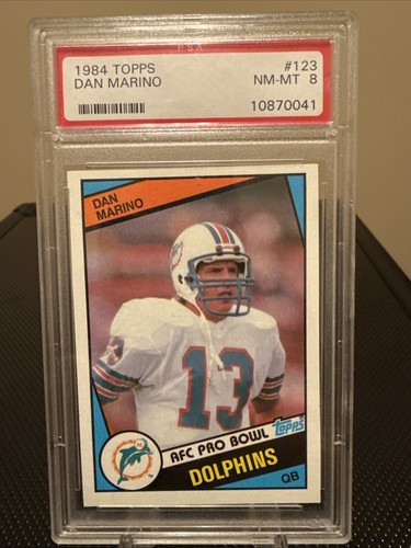 1984 Topps Football #123 Dan Marino Miami Dolphins RC Rookie HOF PSA 8 ...