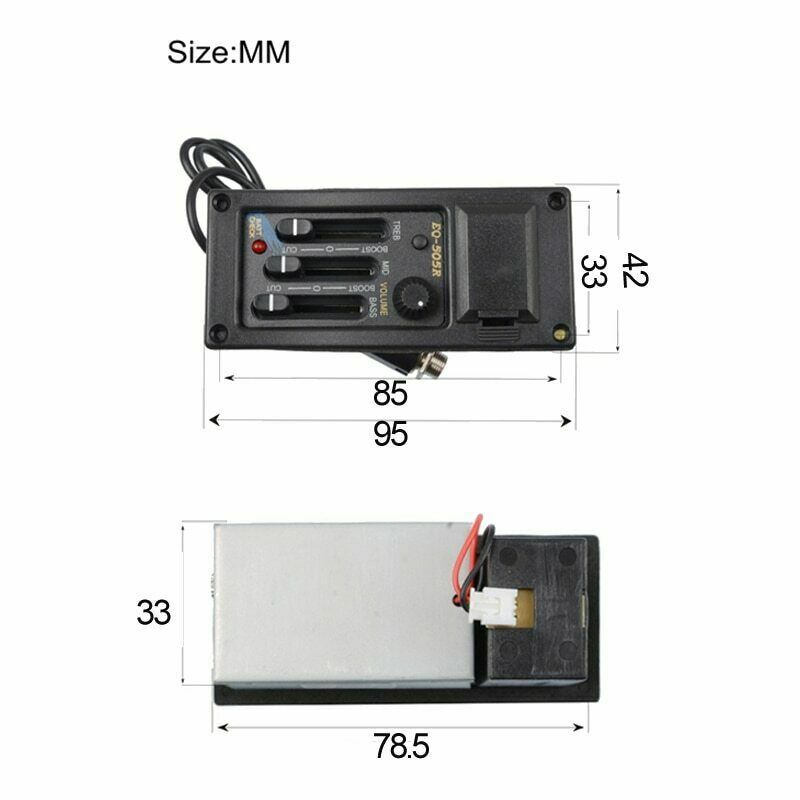 Active Guitar Pickup 4-Band EQ Piezo Preamp Pickup For Acoustic Guitar ...