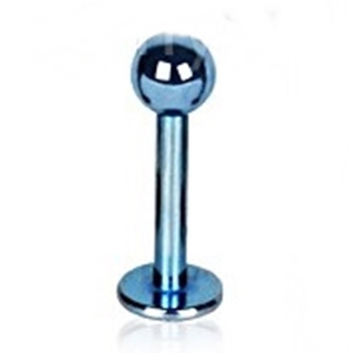 Labret Chin Stud Titanium Blue Light IP 4mm Ball 14 Gauge 3/8" | eBay