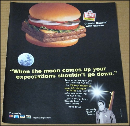 2004 Wendy's Print Ad 10" x 12" Advertisement Classic Double With ...