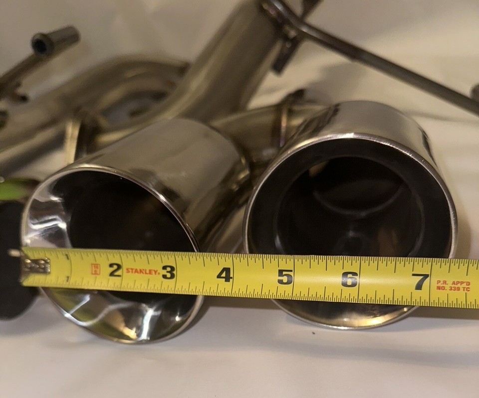 Double Wall Axleback Quad Tip Exhaust 4" CHROME Tips for 2015-21 Subaru ...