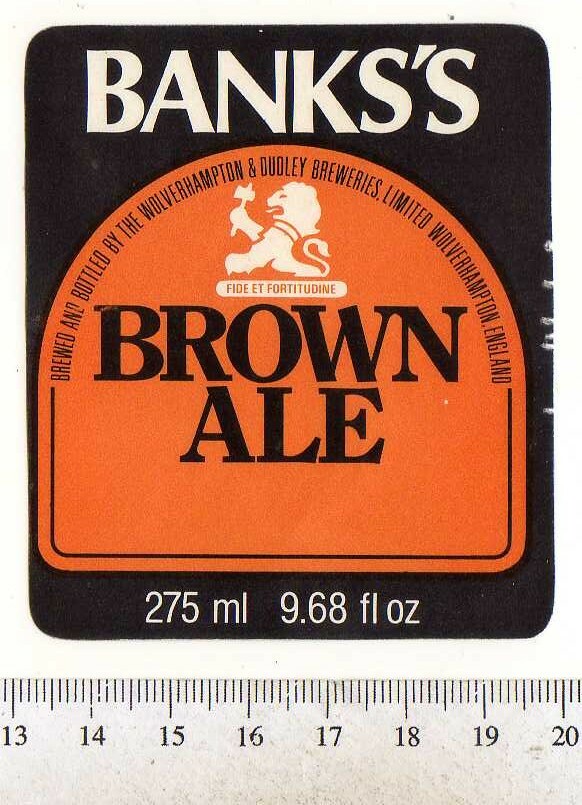 UK Beer Label - Wolvs. & Dudley Brewery - Wolverhampton - Banks's Brown ...