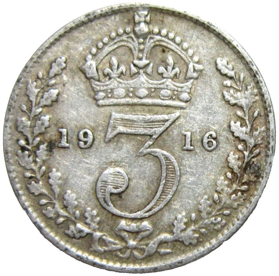 GREAT BRITAIN. SILVER 3 PENCE, 1916. KING GEORGE V. | eBay