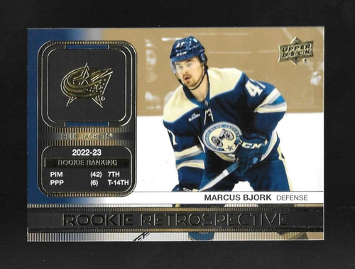 MARCUS BJORK 2023-24 Upper Deck ROOKIE RETROSPECTIVES INSERT RR-17 GOLD ...