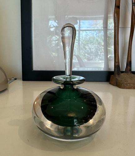 Mary Angus 2003 Art Glass Green Perfume Bottle | eBay