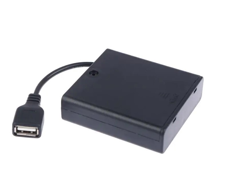 4 x AA 5v Battery holder with Switch - USB Powered 5v Power Supply ...