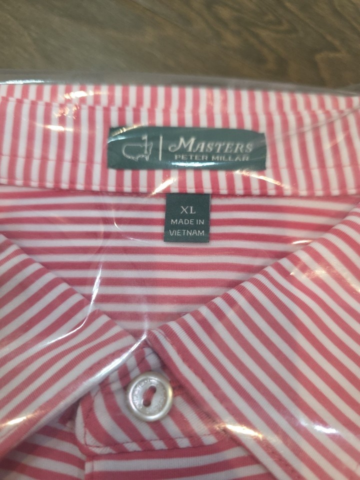 2025 Masters Peter Millar Polo (Pink & White) Brand NEW. Still in ...