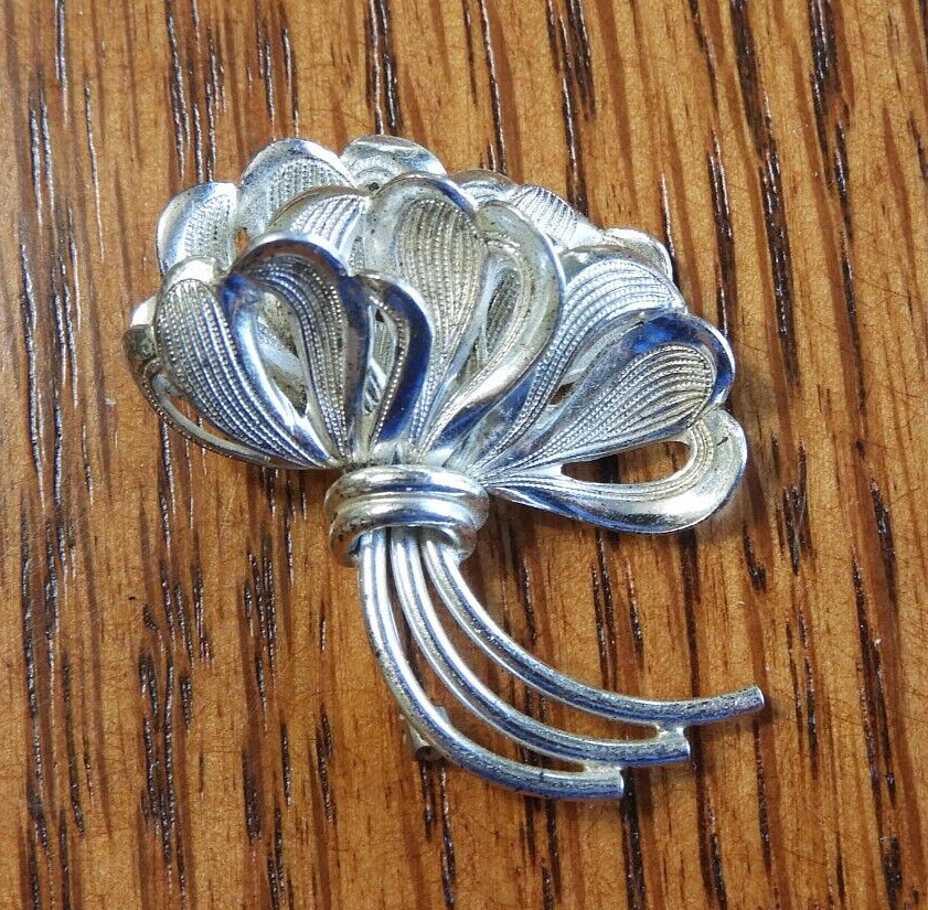 Forstner Sterling Silver Floral Vintage Brooch Pin Gr… - Gem