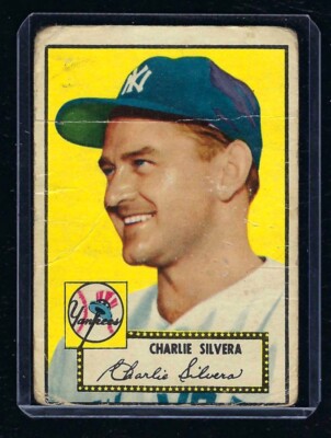 1952 Topps Baseball Card #168 Charlie Silvera, New York Yankees, Red ...