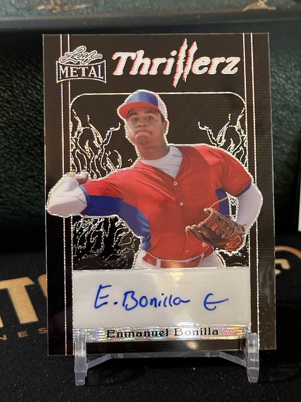 2023 Leaf Metal Baseball Auto Thrillerz Black Enmanuel Bonilla 2/6 Blue ...