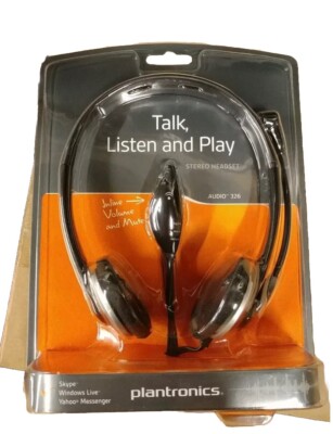 New Old Stock Plantronics Audio326 Black Headband Headsets Hear Phone ...