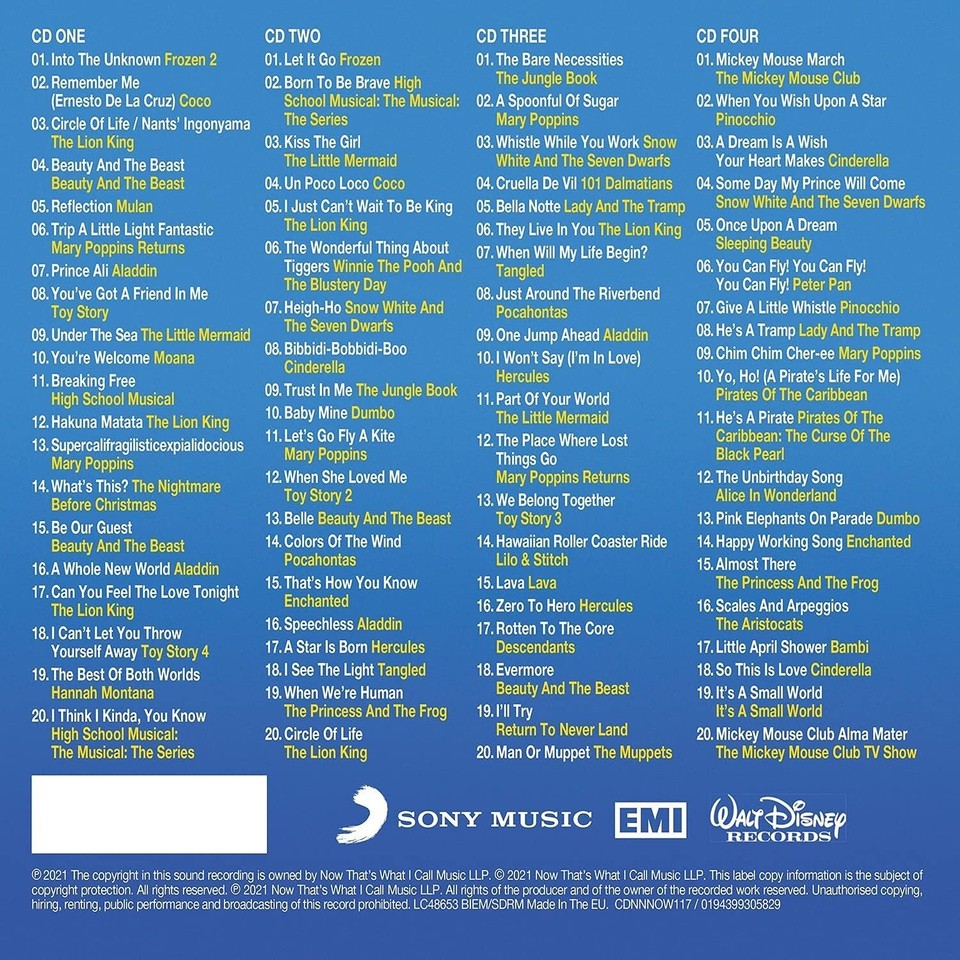 NOW THATS WHAT I CALL DISNEY BRAND NEW AND SEALED 4 CD === | eBay