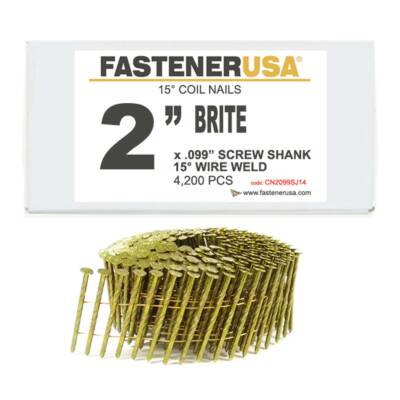 2" x .099 SCREW BRITE COIL NAILS 15-DEG WIRE 4,200ct | CN2099SJ14 | eBay