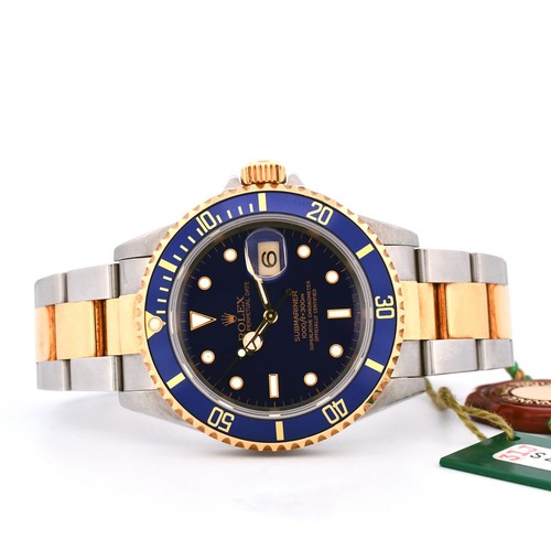 Rolex Submariner Date 18K & SS 16613 Bluesy Blue Dial Original 40MM ...