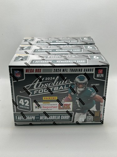 (3) 2024 Panini Absolute Football Factory Sealed Hobby Mega Box Lot ...