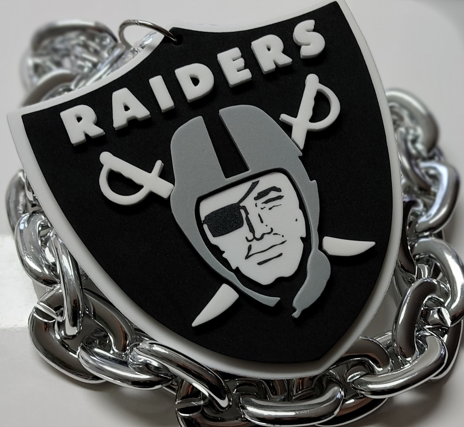 Nfl Las Vegas Raiders Fanchain Necklace Fanfave Chain 3D Big Logo ...