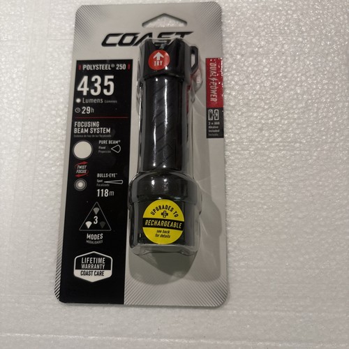 Coast LED Polysteel 250 Flashlight. 435 Lumens,Focusing Beam Quick ...