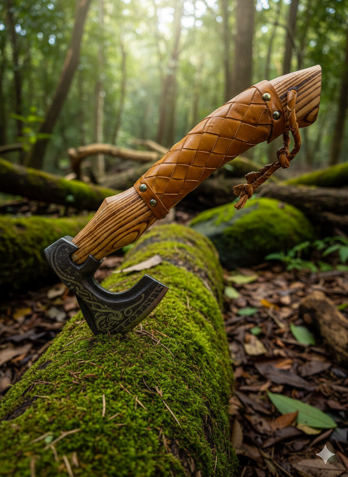 HAND FORGED Carbon Steel Viking VALHALLA Axe Tomahawk Throwing Axe ...