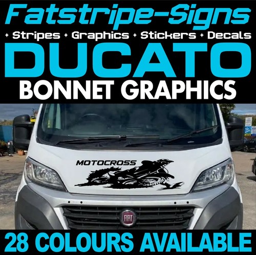 to fit FIAT DUCATO MOTOCROSS RACE BIKE BONNET STICKERS CAMPER VAN ...