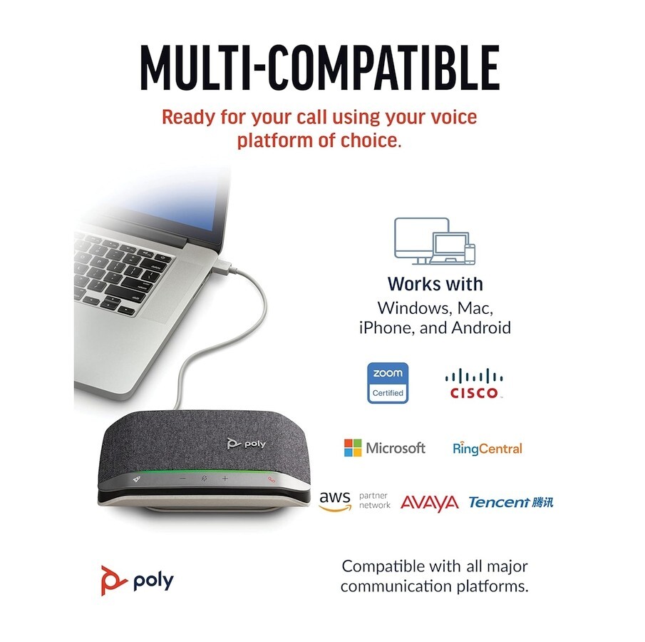 PolyCom Poly Sync 20 USB/BLUETOOTH SMART SPEAKERPHONE 21686601 ...
