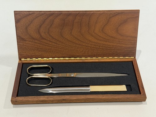 Vintage Solingen Desk Set Germany Letter Opener & Scissors w/Wooden ...