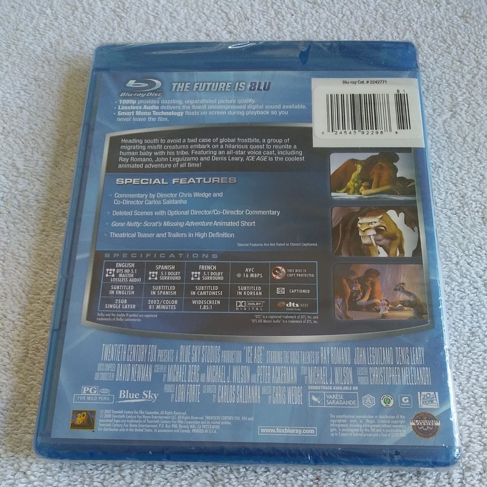 Ice Age [Blu-ray] DVD, Denis Leary, John Leguizamo, Ray Romano, Chris ...