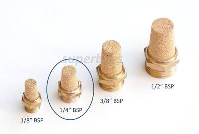 1/4” BSP Pneumatic Muffler Silencer Filter Sintered Male Thread ...