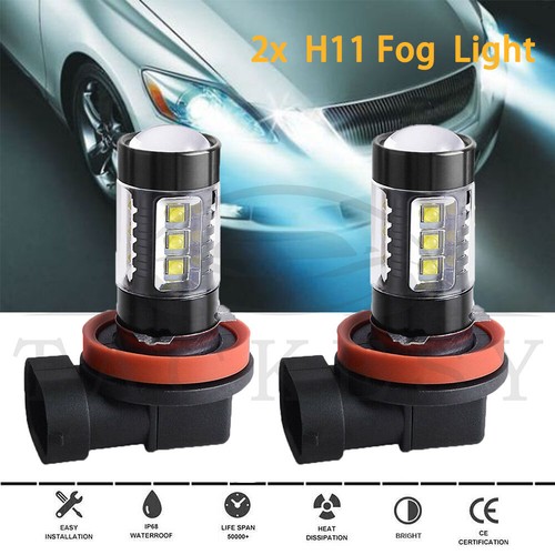 2X LED Fog Light Bulbs H11 Fog Light White 6000K High Power DRL Lamps ...