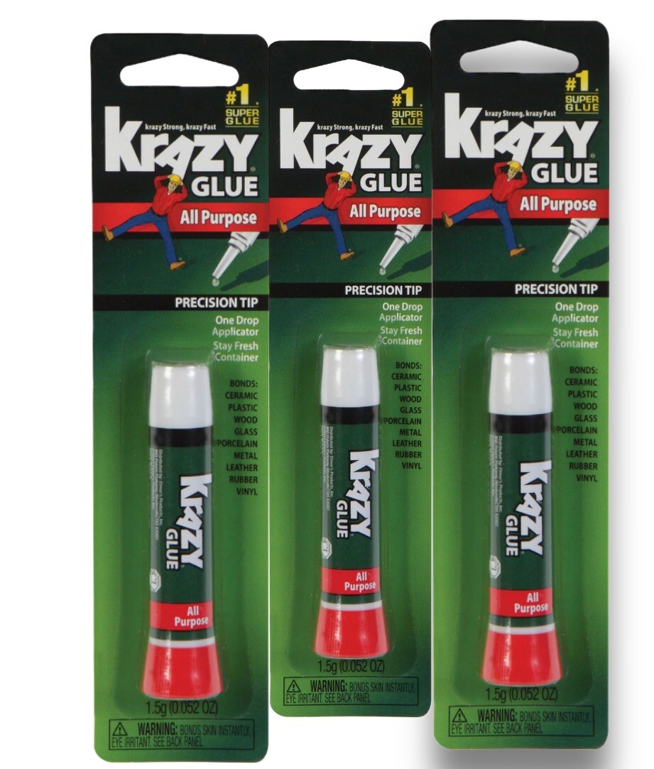 Original Krazy Glue Crazy Super Glue All Purpose Instant Repair 3 Pack 643665990486 | eBay