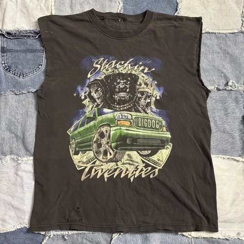 Vintage Cut Off Grim Reaper Stacking Money Punk Metal T Shirt Fad Black ...