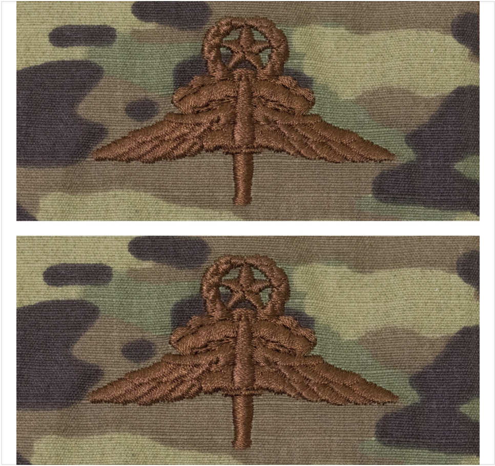 GENUINE U.S. AIR FORCE EMBROIDERED BADGE: FREE FALL JUMP WING: MASTER ...