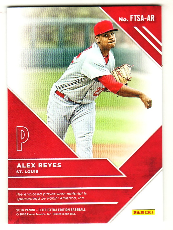 2016 Elite Extra Edition FUTURE THREADS GOLD RELIC ALEX REYES RC 49/99 ...