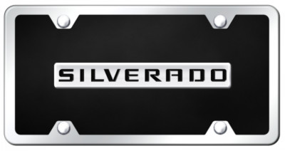 Silverado Name Plate Black Acrylic Kit License Plate Frame Official ...