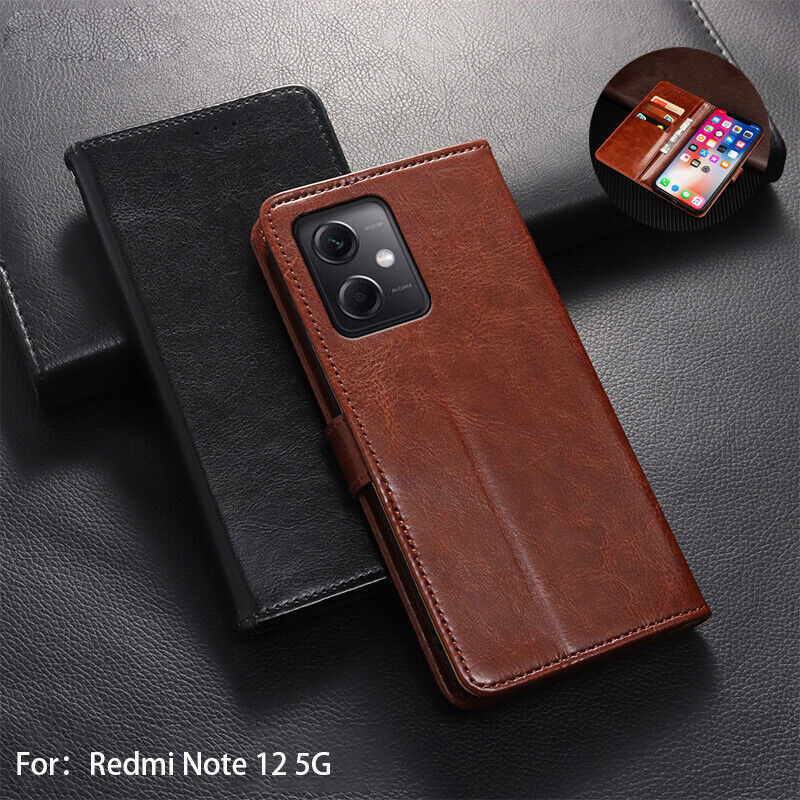 Luxury Magnetic Flip Leather Case Cover For Xiaomi Redmi Note 13 12 11 ...