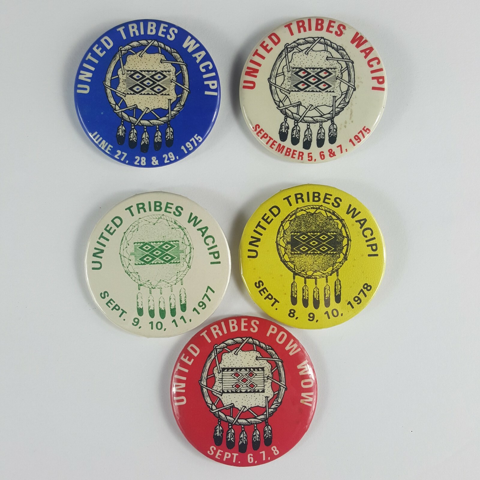 Vtg 70s United Tribes Wacipi Pow-Wow Pinbacks Buttons Lot of 5 Sioux ...