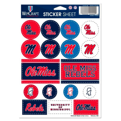 Ole Miss Rebels Vinyl Die-Cut Sticker Set / Decal Sheet *Free Shipping ...